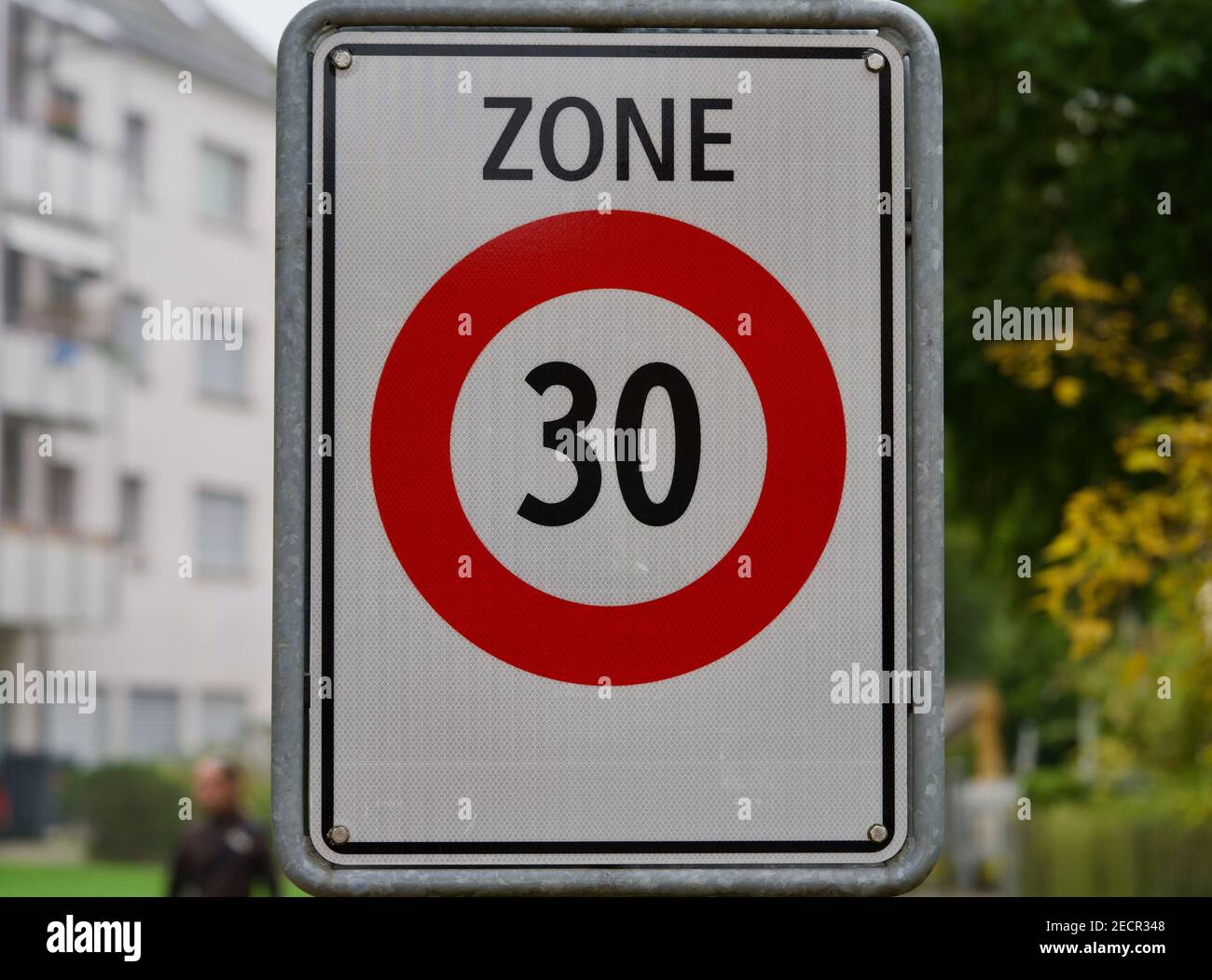 Traffic sign for zone 30 Stock Photo - Alamy