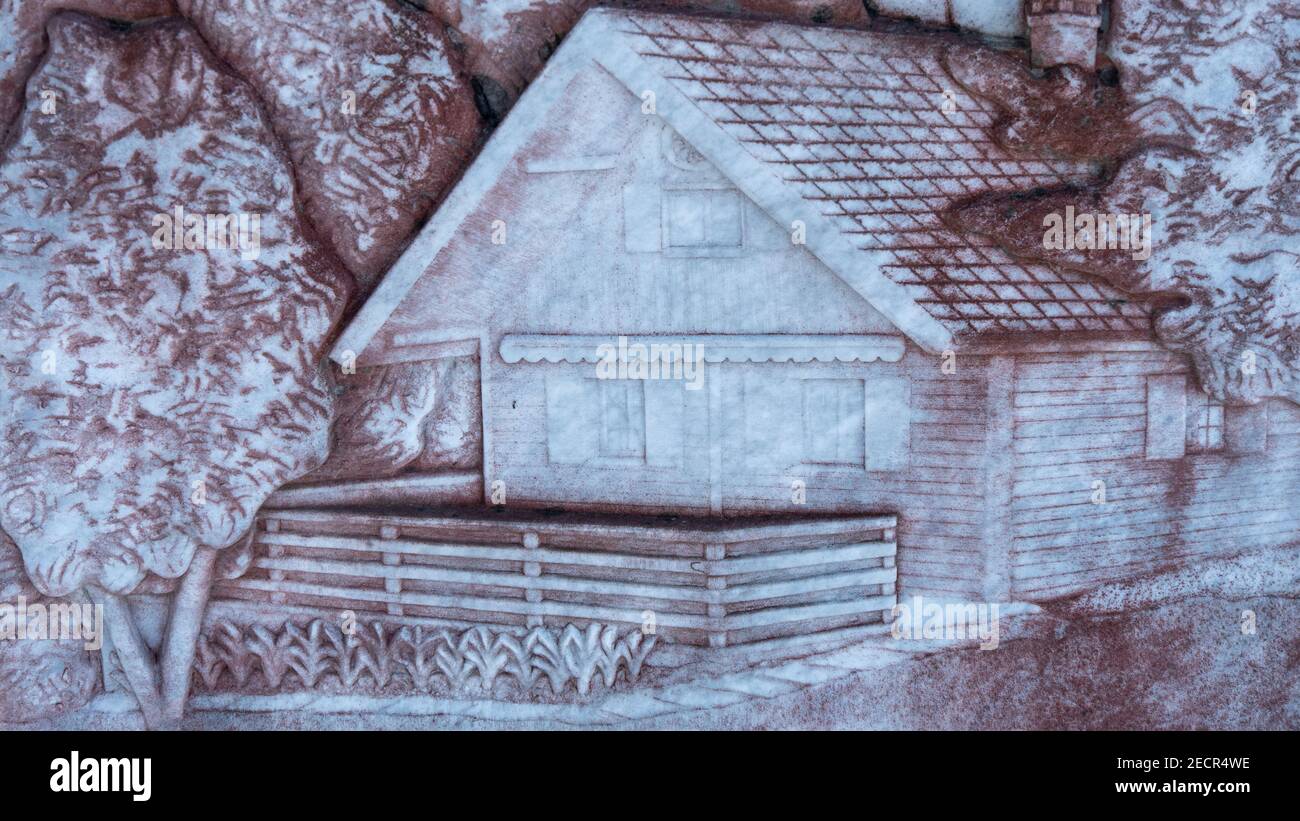 Representation of a stone-carved house Stock Photo - Alamy