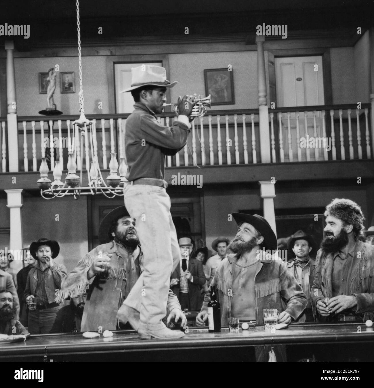SAMMY DAVIS Jr playing Trumpet on Saloon Bar in SERGEANTS 3 / SERGEANTS ...