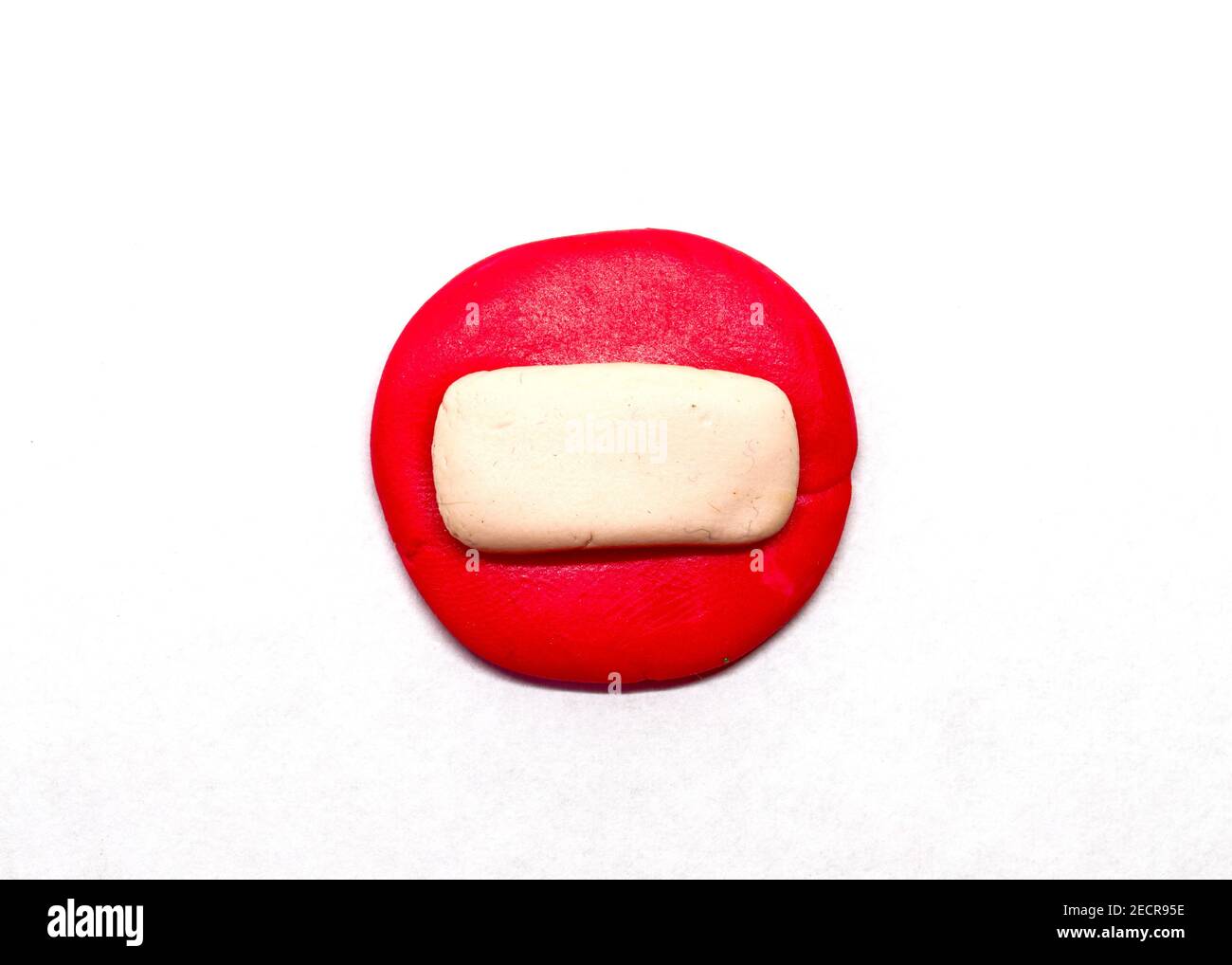 Red brick or stop sign isolated. Modelling clay navigation sign on ...