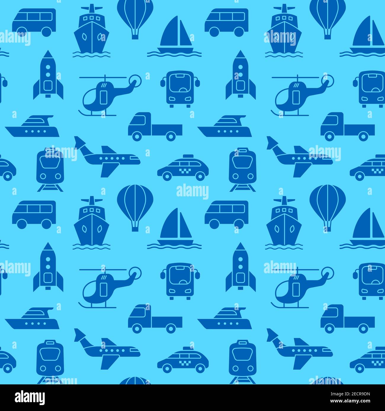illustration of the transport blue seamless pattern Stock Vector Image ...