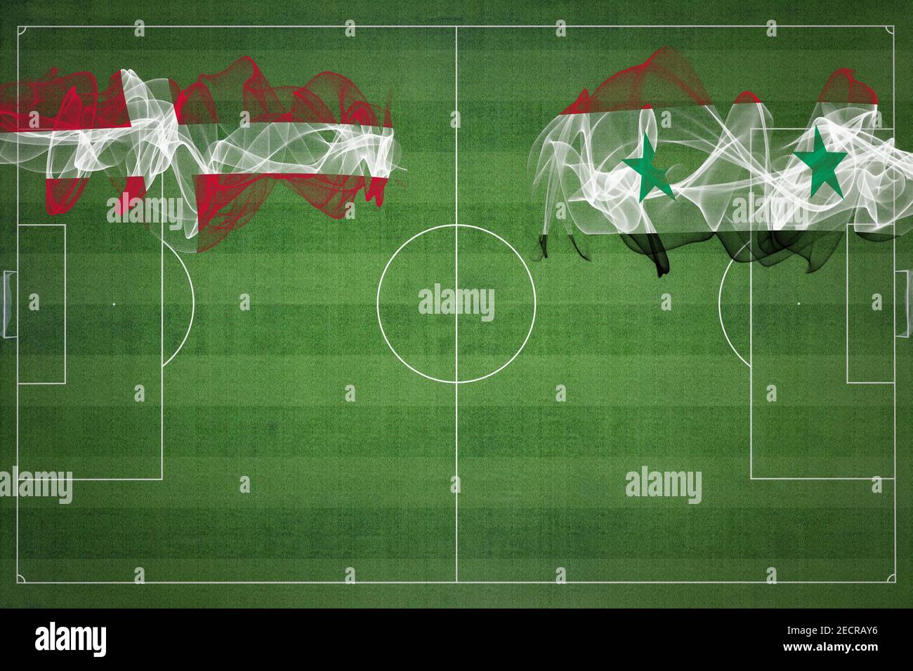 Denmark vs Syria Soccer Match, national colors, national flags, soccer ...