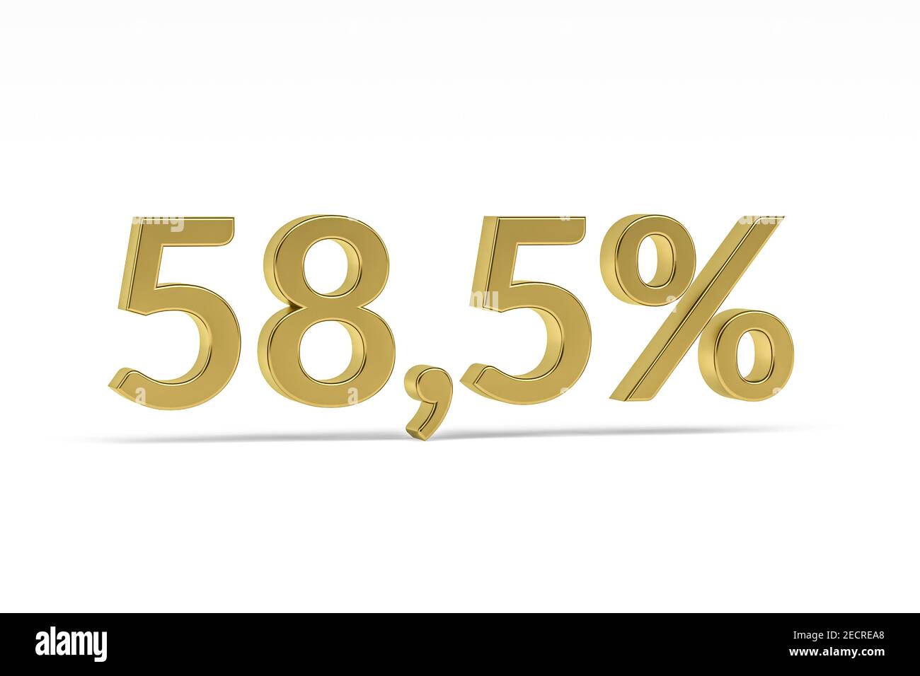 Gold digit with percent sign isolated on white background - 3d render ...