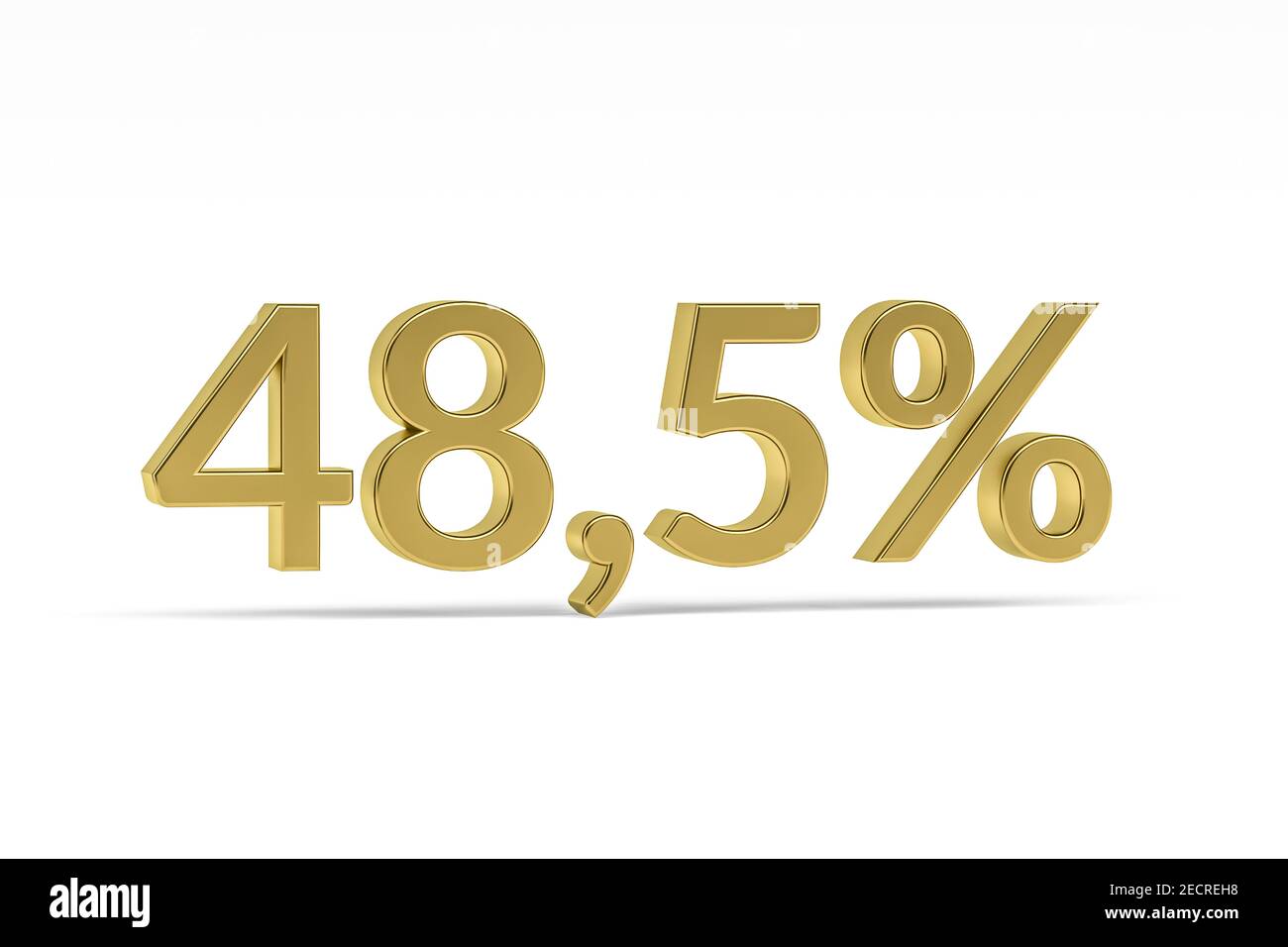 Gold digit with percent sign isolated on white background - 3d render ...