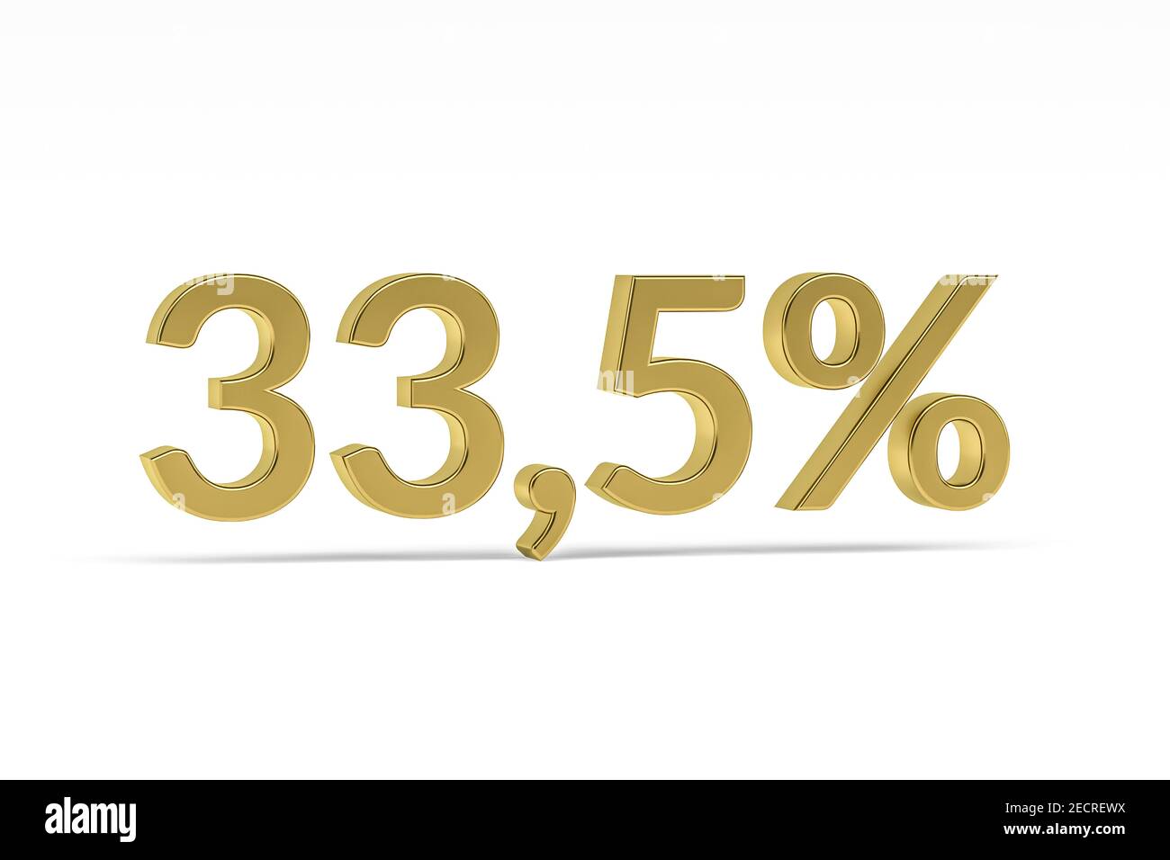 Gold digit with percent sign isolated on white background - 3d render ...
