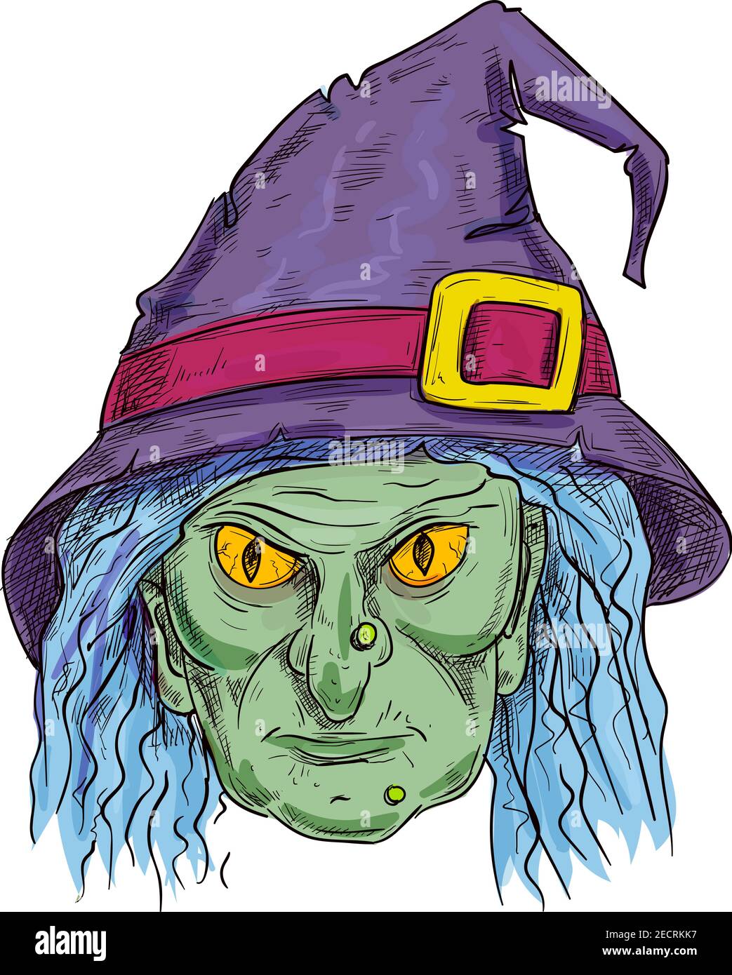 Ugly Cartoon Witch Face