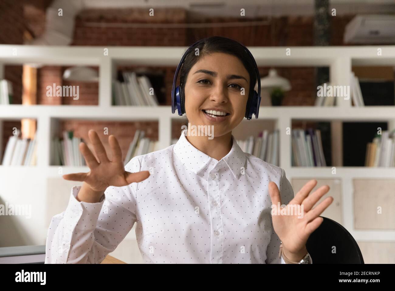 Happy indian woman talk hi-res stock photography and images - Alamy