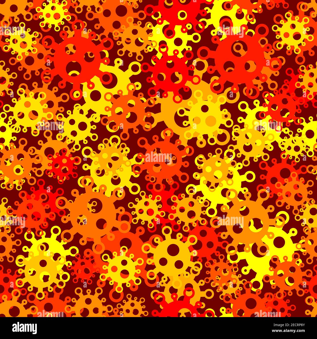 A lot of bright glowy biology cells, bacterias and virus seamless ...