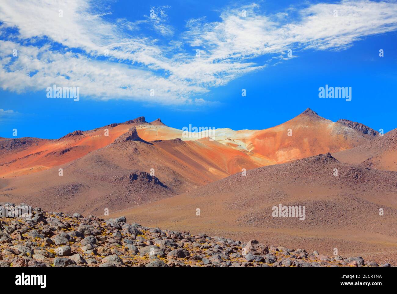 Beautiful natural landscapes in volcanic mountains, Andes region ...