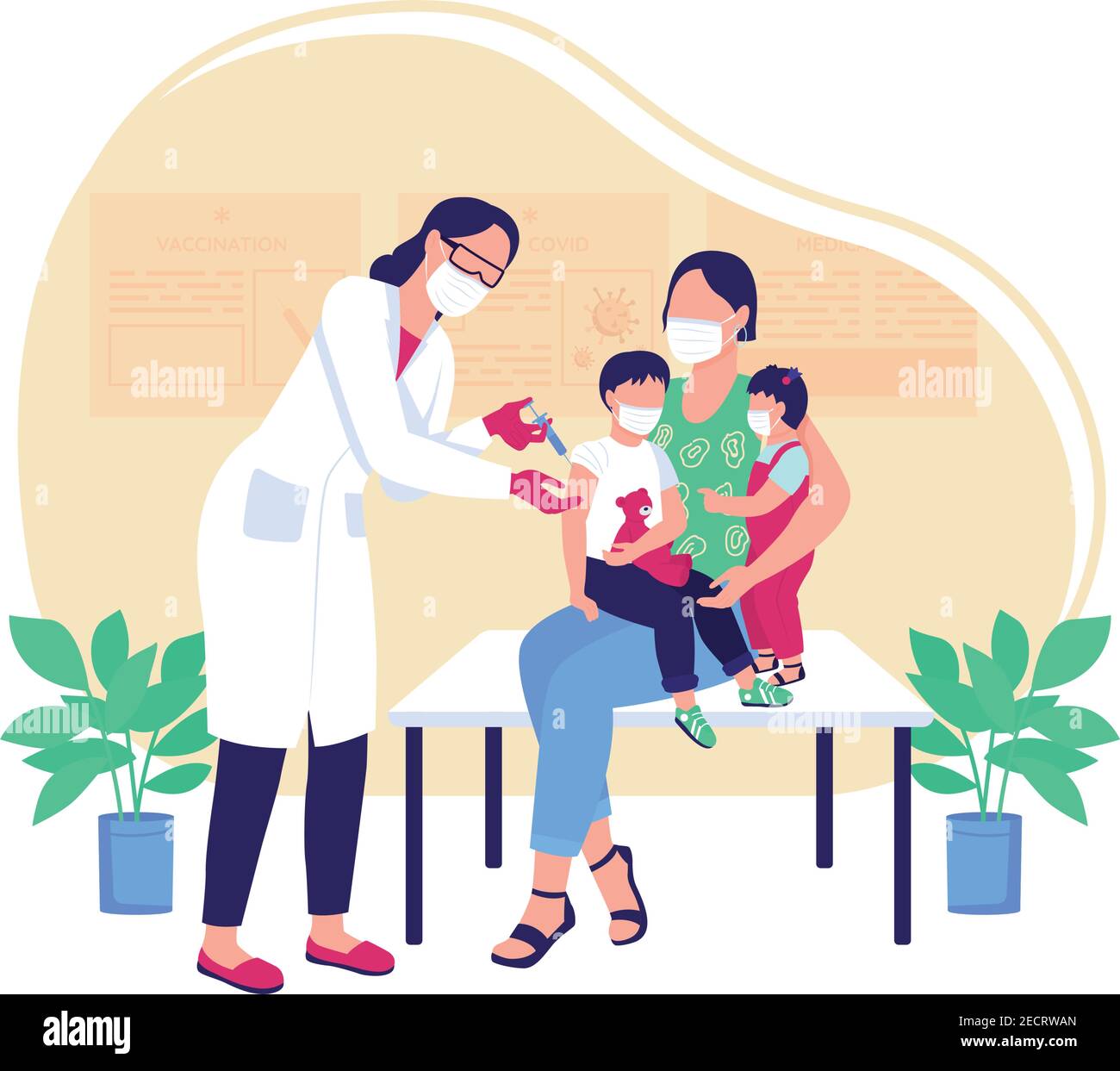 Pediatric vaccine flat concept vector illustration Stock Vector Image ...