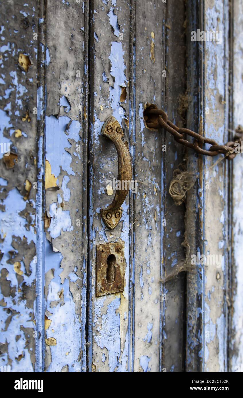 Chain and padlock industrial door, construction and architecture ...