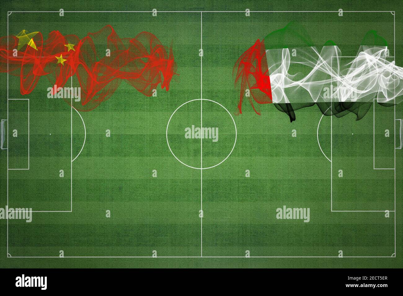 China vs United Arab Emirates Soccer Match, national colors, national ...