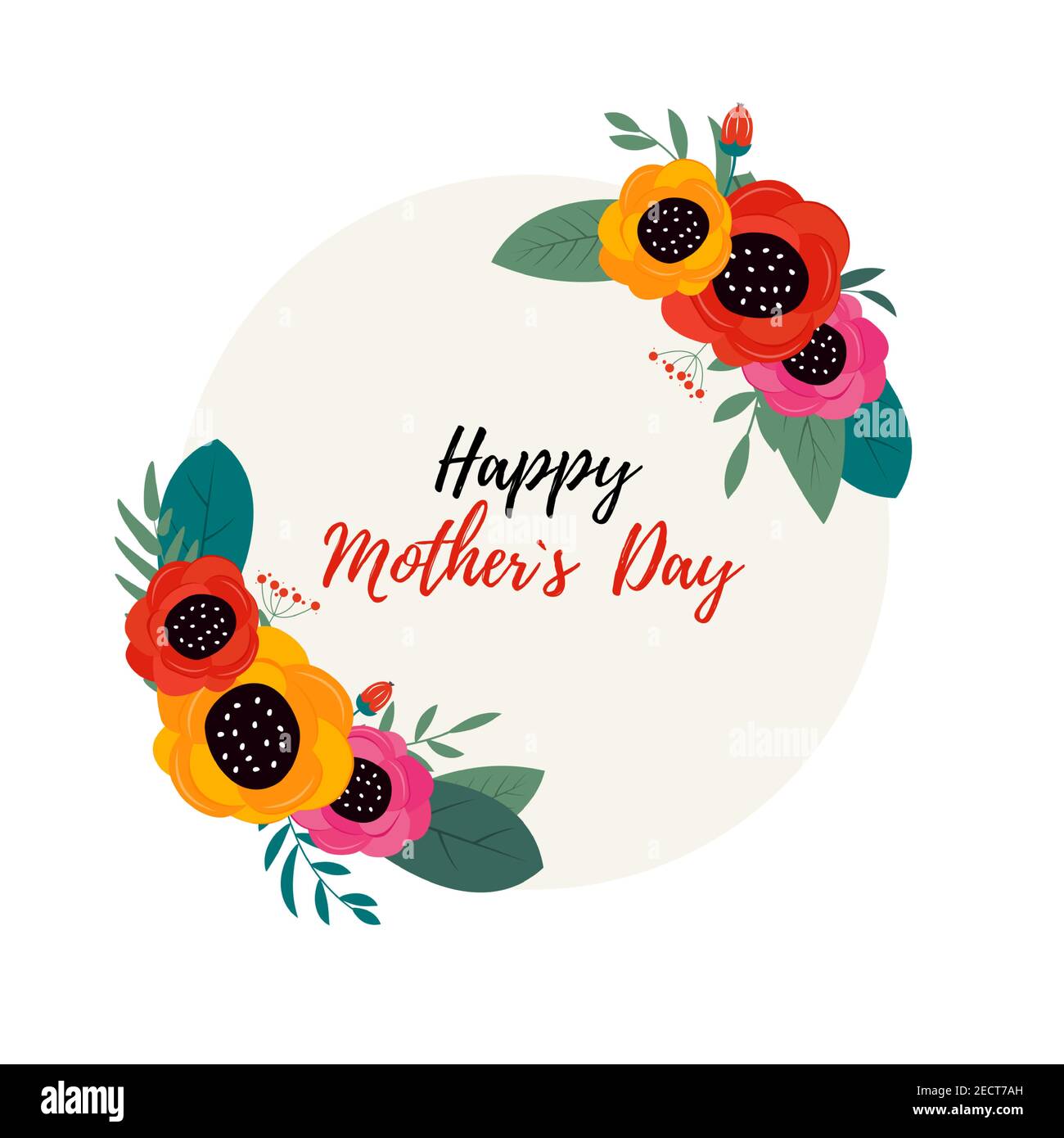 Spring and Summer flowers bright background. Happy Mother's Day poster ...