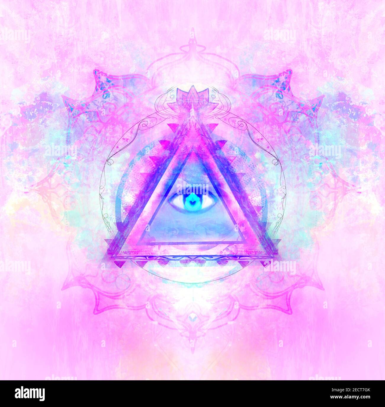 All seeing eye inside triangle pyramid Stock Photo - Alamy