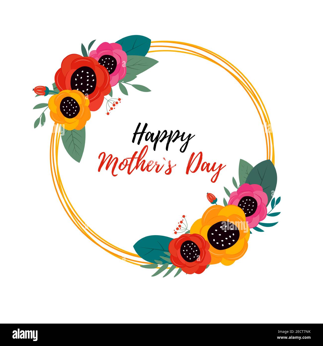 Spring and Summer flowers bright background. Happy Mother's Day poster ...