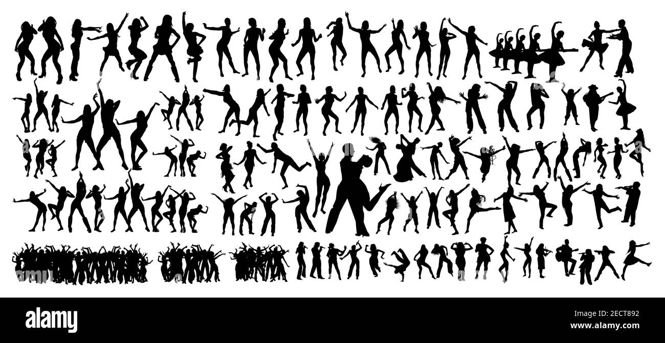 Large set. Dancing people. Vector illustration Stock Vector Image & Art ...