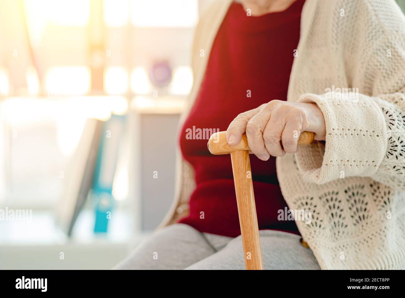 Old lady with cane hi-res stock photography and images - Alamy