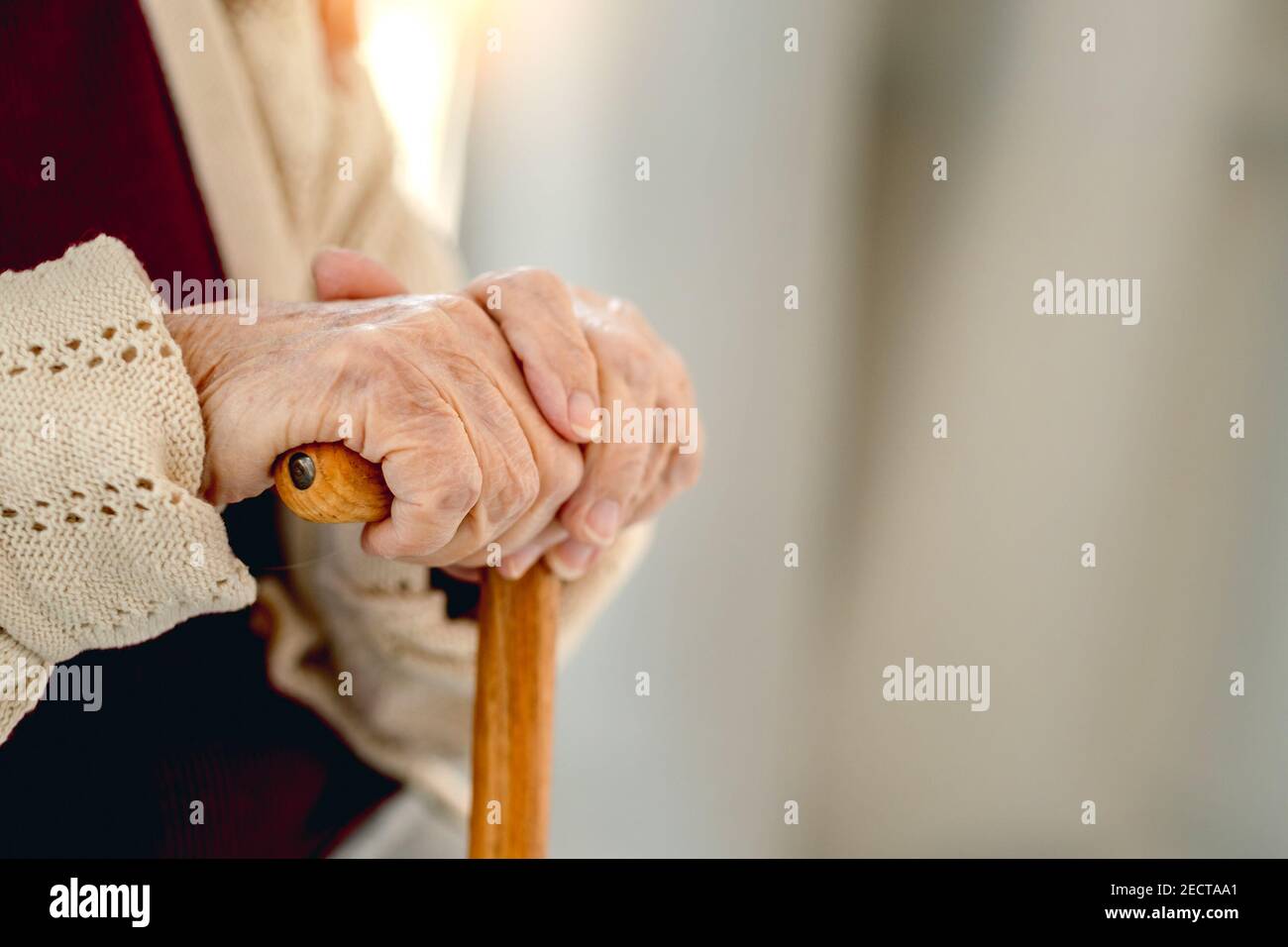 Old lady with cane hi-res stock photography and images - Alamy