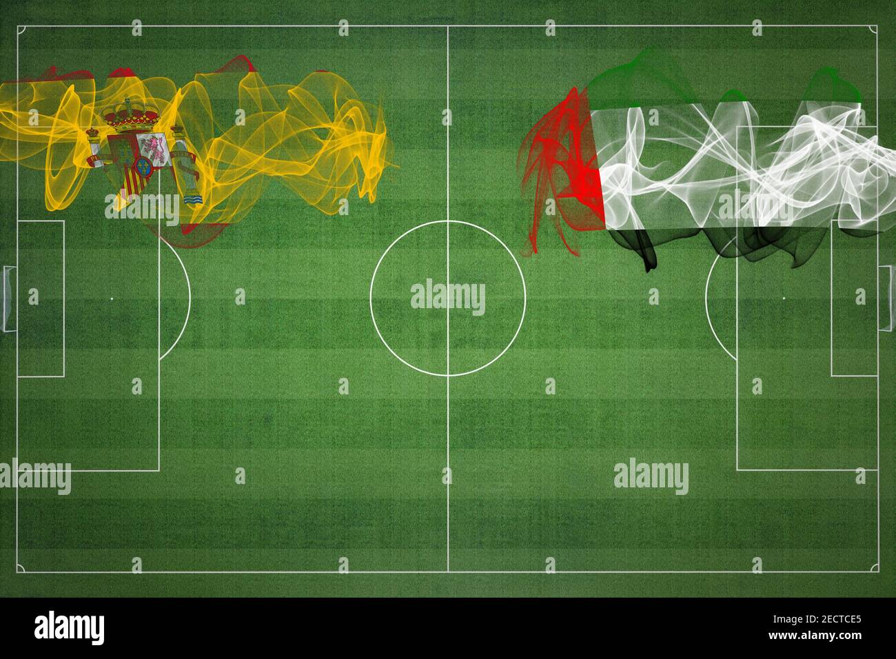 Spain vs United Arab Emirates Soccer Match, national colors, national ...