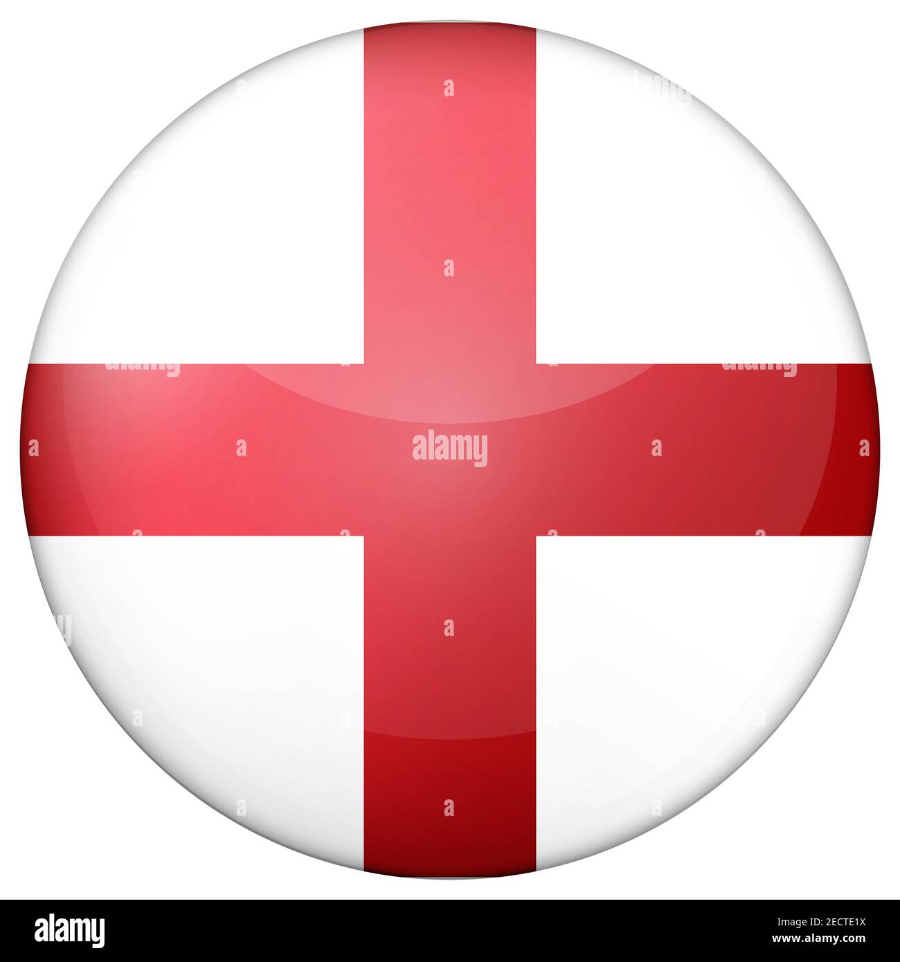 Glass light ball with flag of England. Round sphere, template icon ...