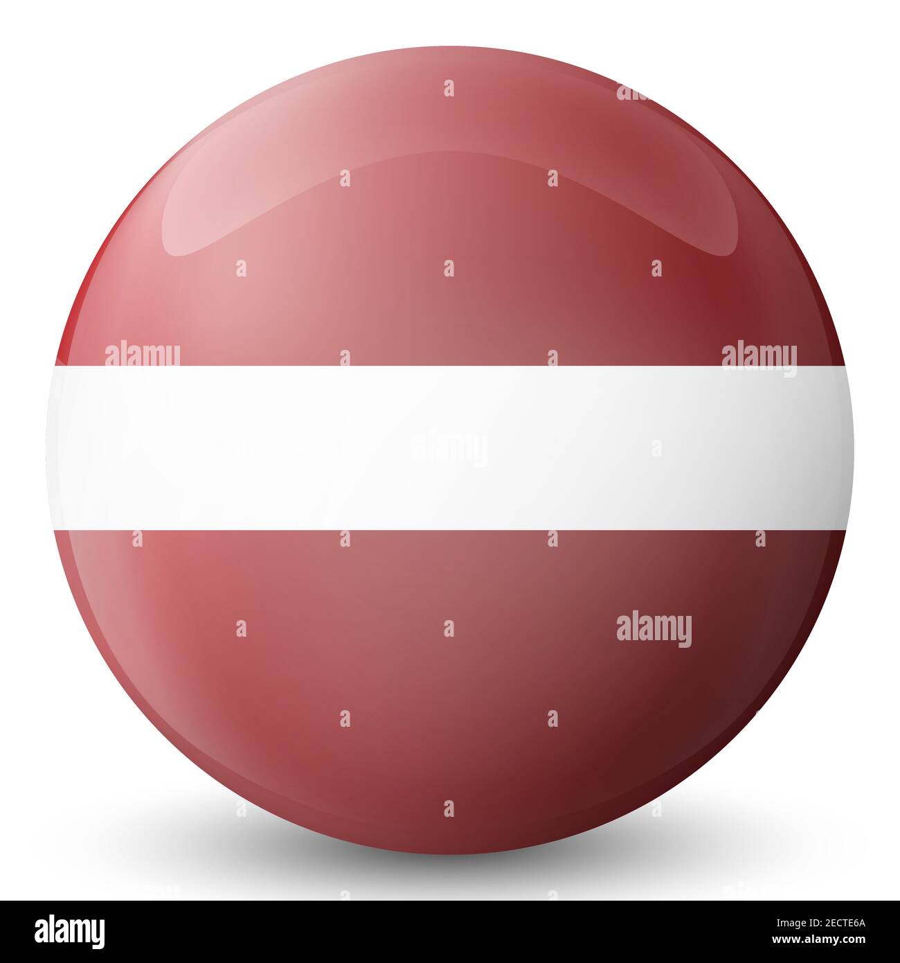Glass light ball with flag of Latvia. Round sphere, template icon. Latvian national symbol ...