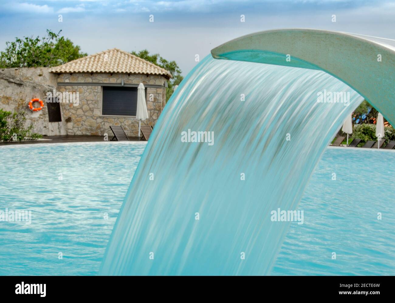 waterfall jet with jacuzzi in action Stock Photo - Alamy