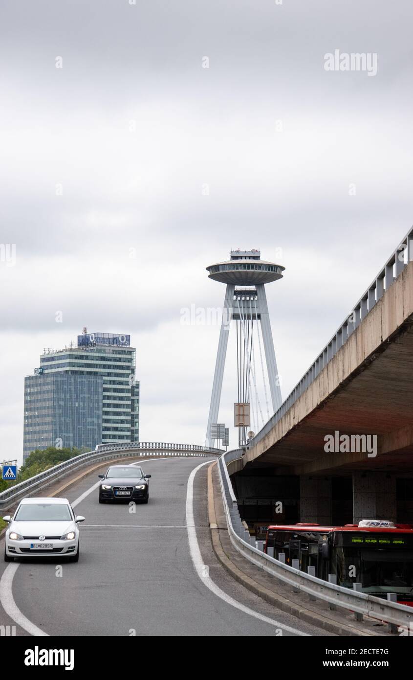 Most SNP ("Bridge of the Slovak National Uprising"), or the UFO Bridge ...