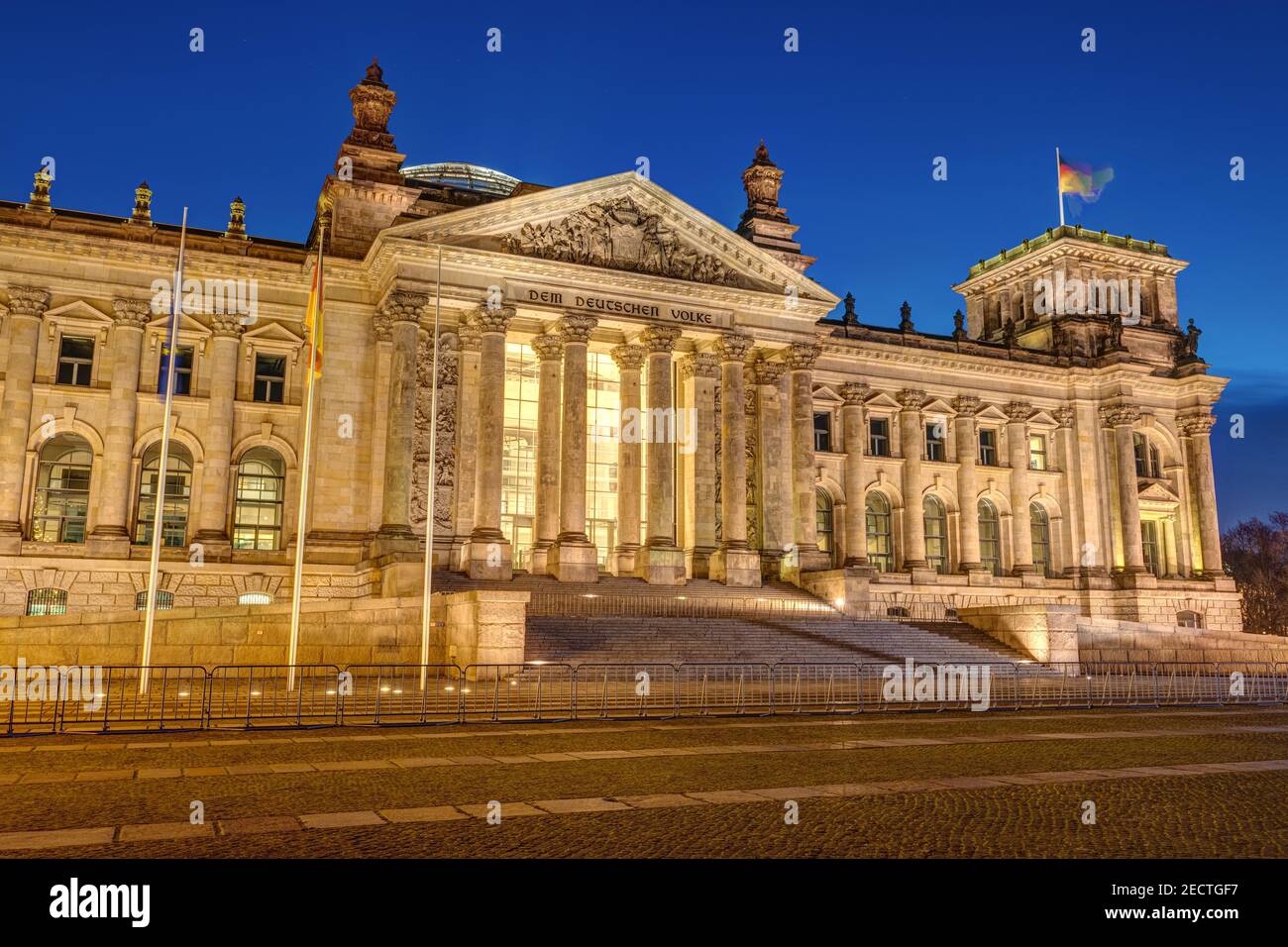 The entrance of the famous Reichstag in Berlin at night Stock Photo - Alamy
