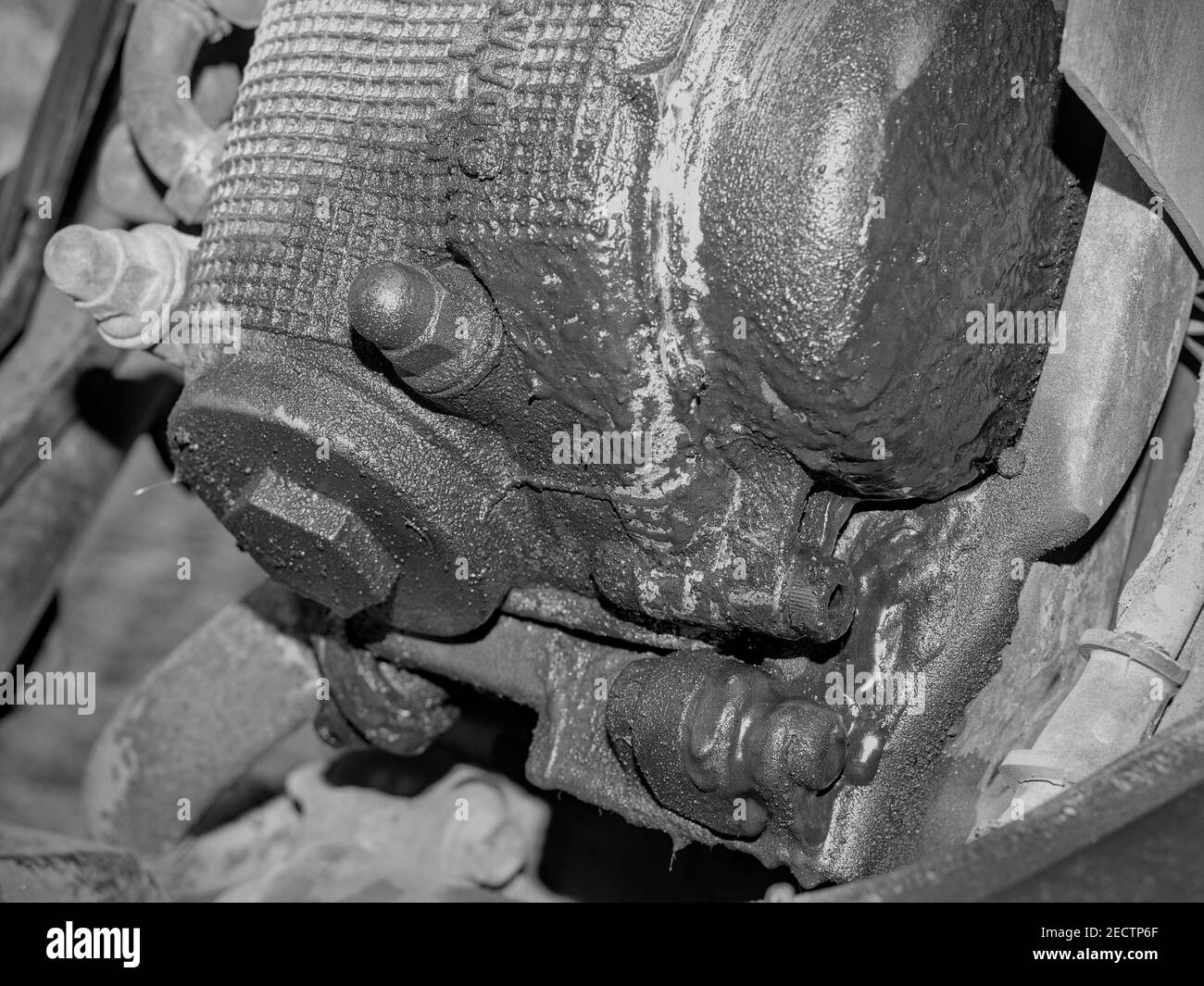 A close-up shot of an engine leak problem of a motorcycle Stock Photo ...