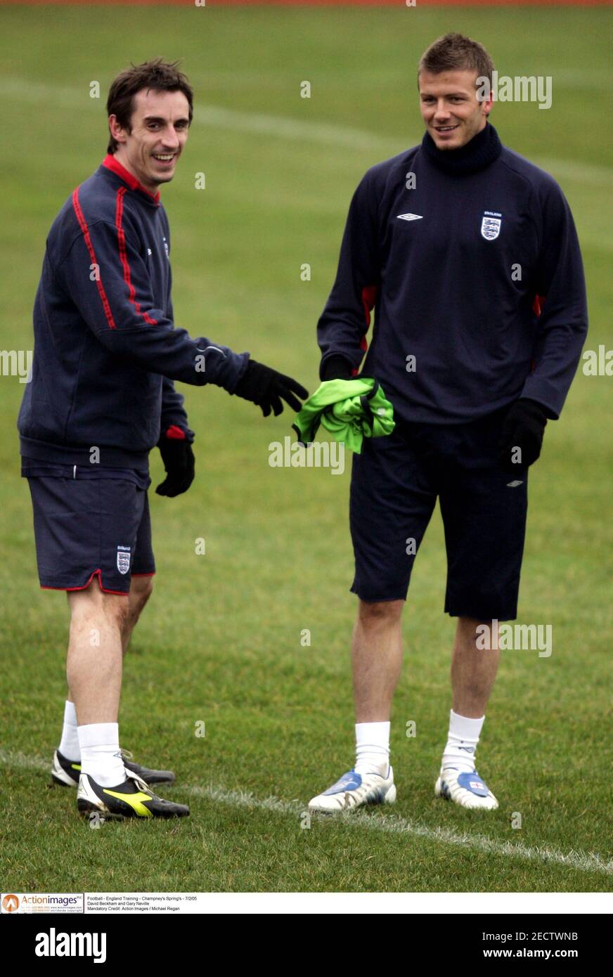 David Beckham And Gary Neville Training High Resolution Stock ...