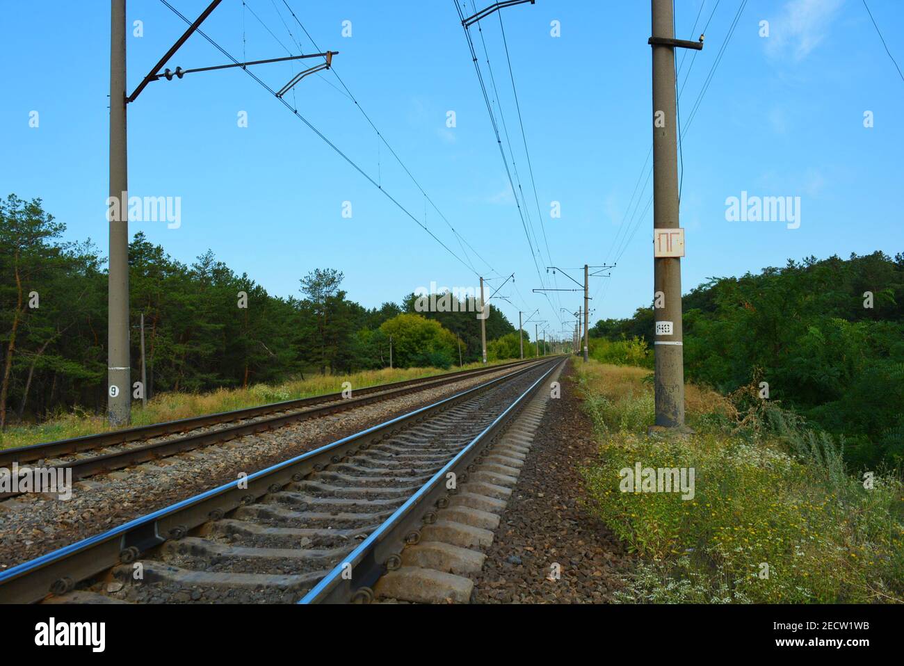 Railway track, railway and electric power lines for electric vehicles ...