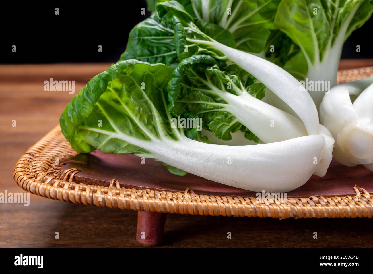 Young organic white bok choy or bak choi Chinese cabbage ready to cook ...