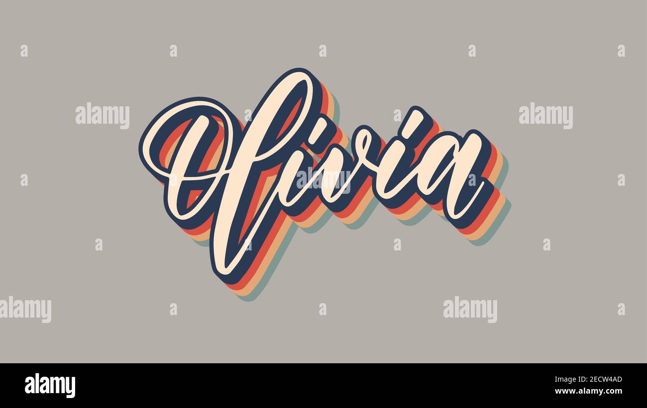 Olivia Name Vector Retro Colored Shadows Stock Vector Image & Art - Alamy