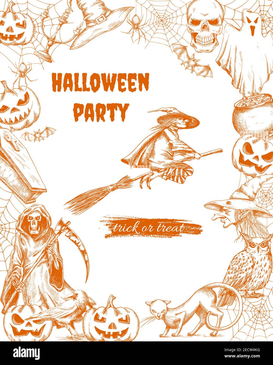 Magic hat engraving Stock Vector Images - Alamy