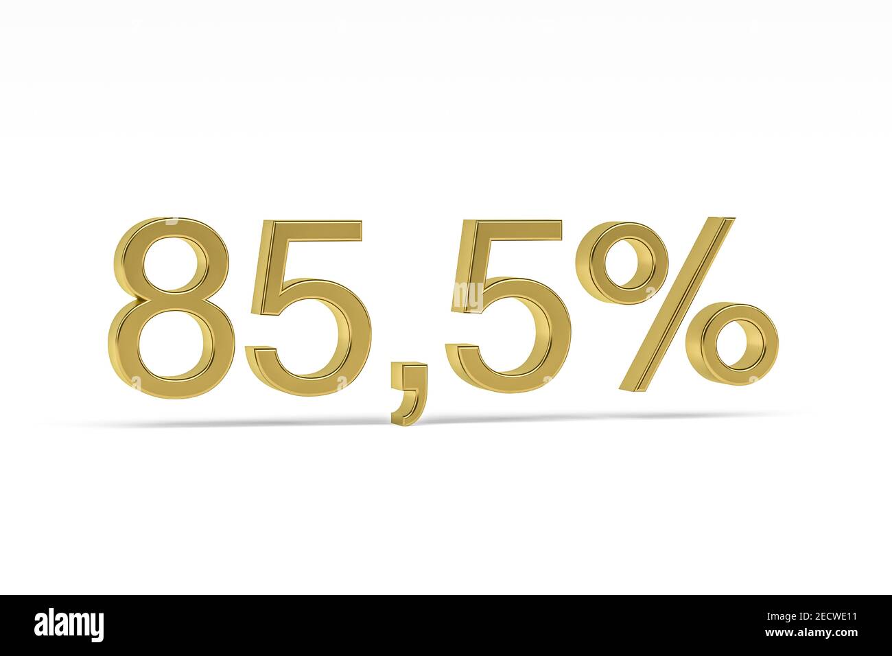 Gold digit with percent sign isolated on white background - 3d render ...