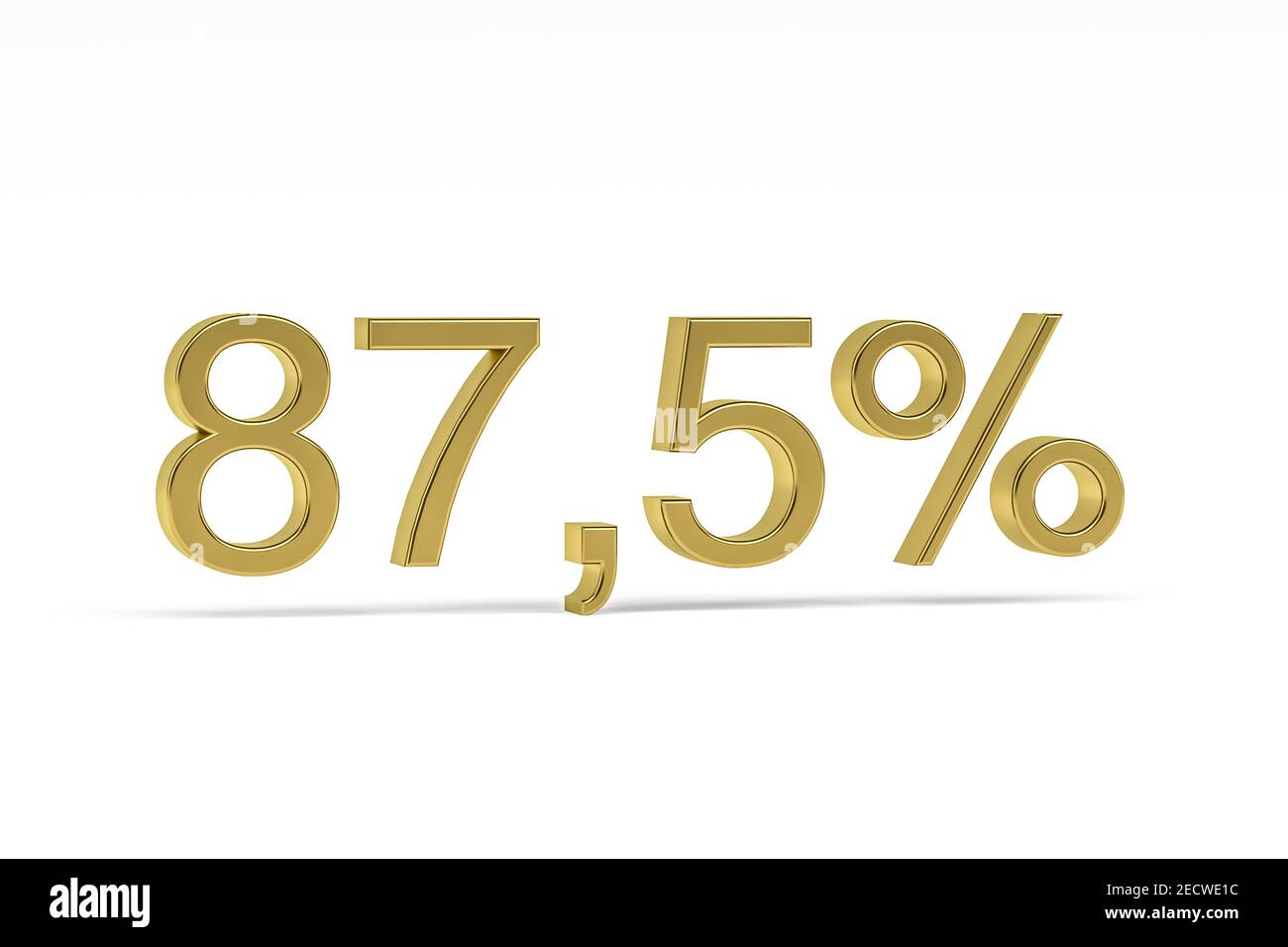 Gold digit with percent sign isolated on white background - 3d render ...