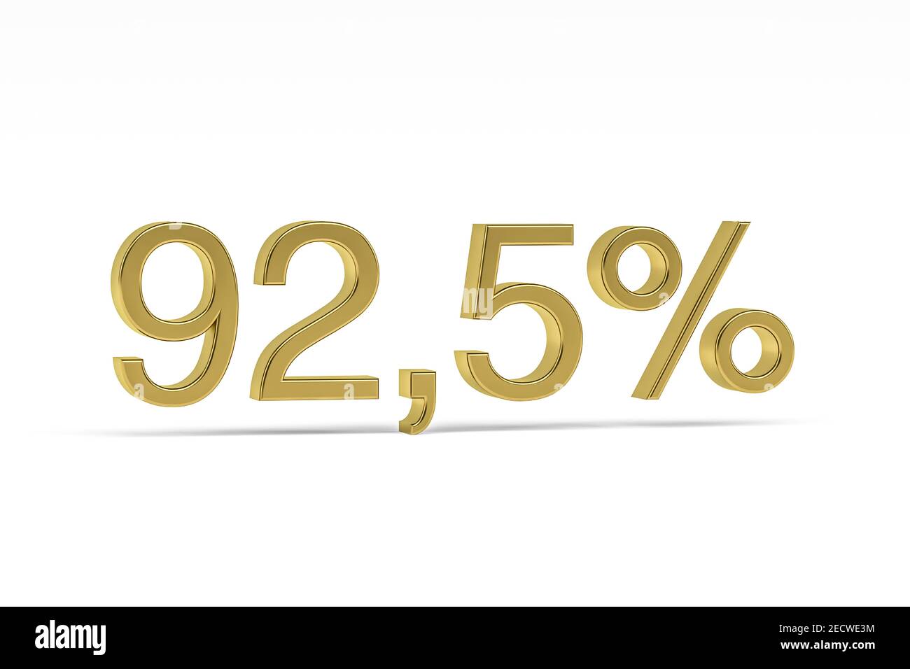 Gold digit with percent sign isolated on white background - 3d render ...