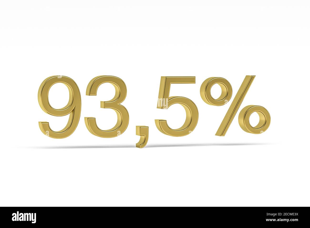 Gold digit with percent sign isolated on white background - 3d render ...