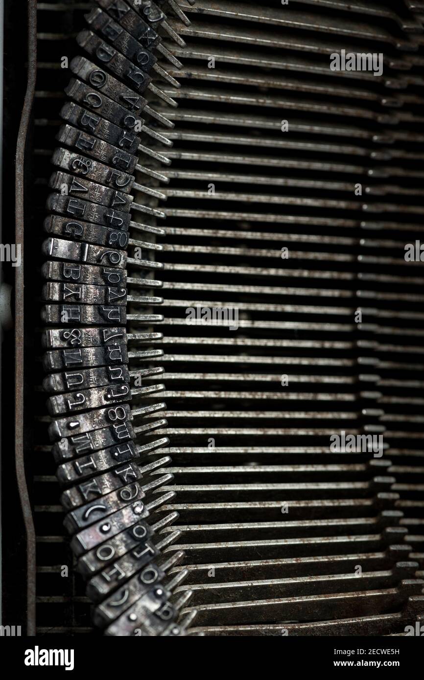 Old black and white indian manual model typewriter Stock Photo - Alamy