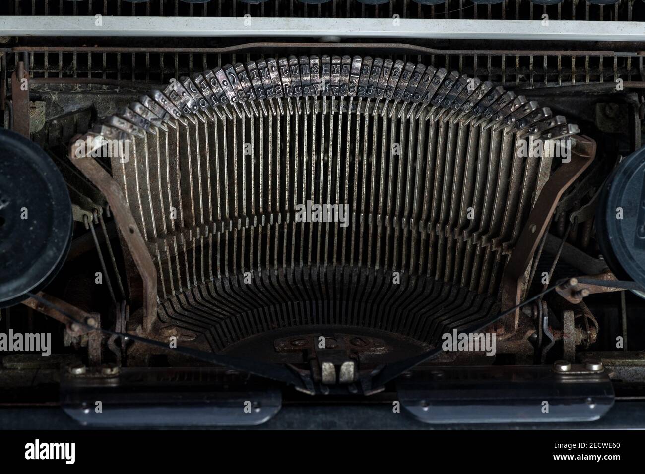 Old black and white indian manual model typewriter Stock Photo - Alamy