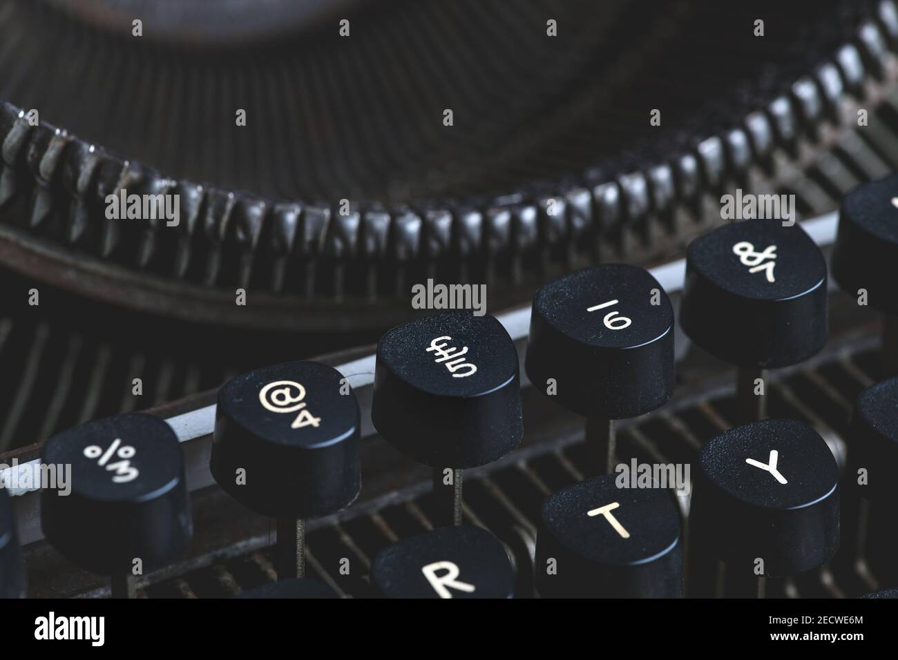Old black and white indian manual model typewriter Stock Photo - Alamy