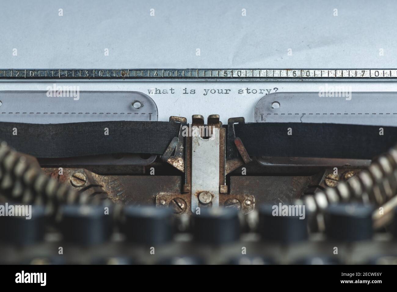 Old black and white indian manual model typewriter Stock Photo - Alamy