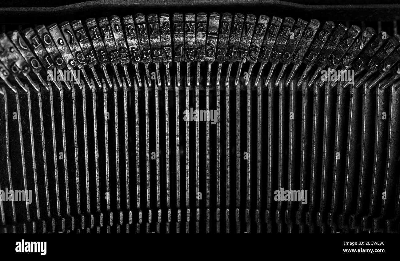 Old black and white indian manual model typewriter Stock Photo - Alamy