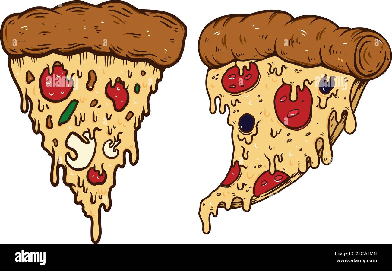 Cheesy Pizza Drawing