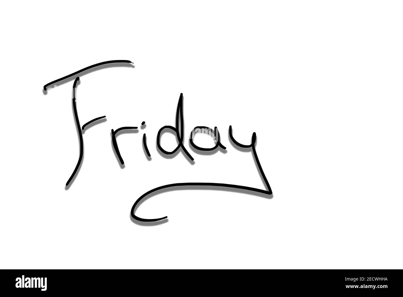 Friday, text, week days, hand written, black on transparent background ...