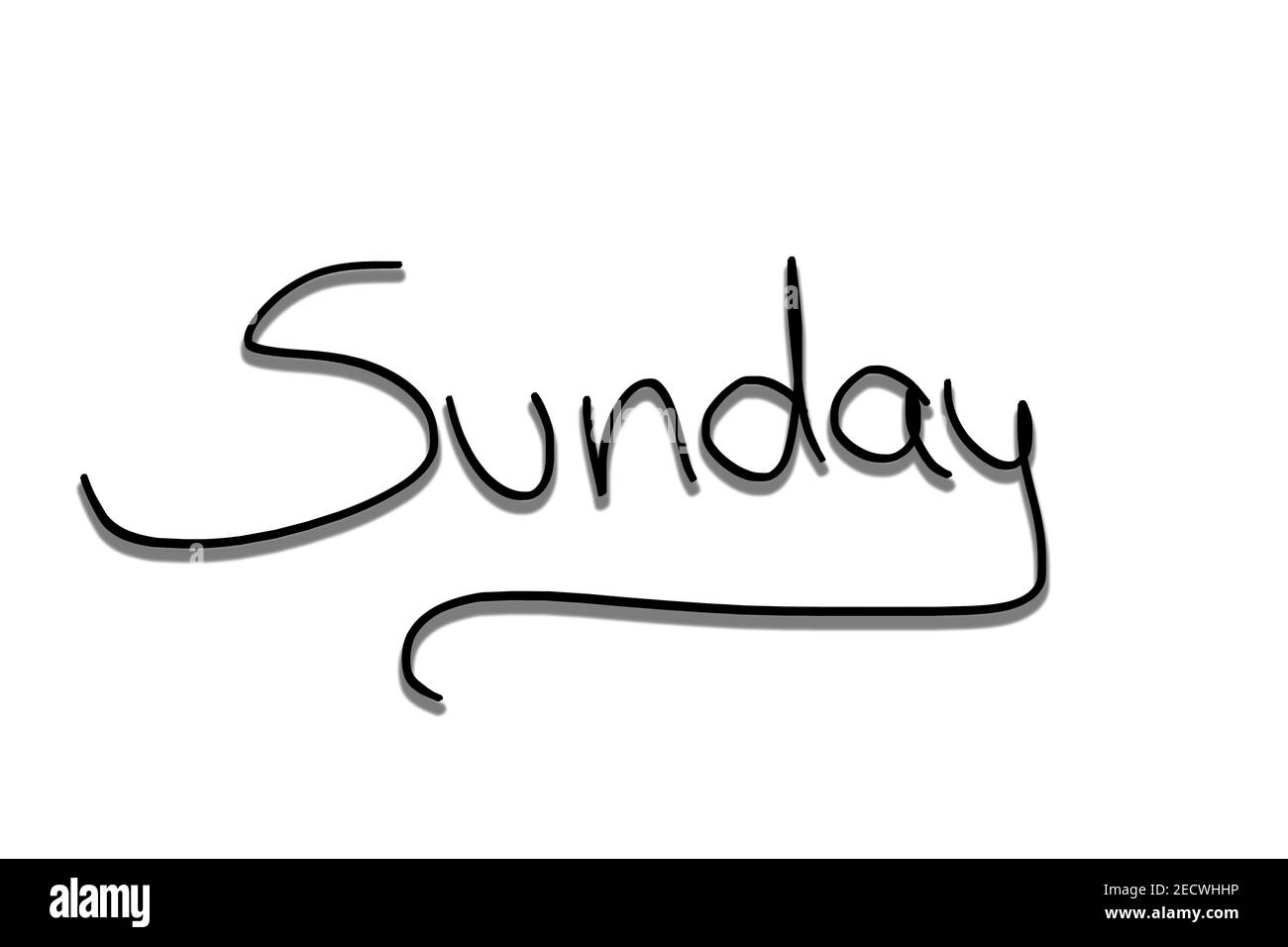 Sunday, text, week days, hand written, black on transparent background ...