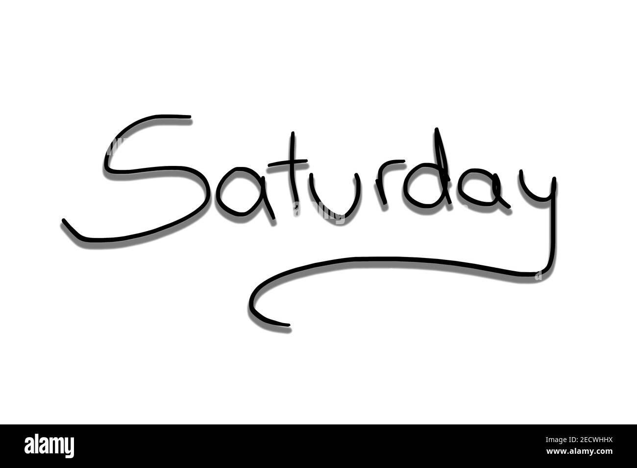 Saturday, text, week days, hand written, black on transparent ...