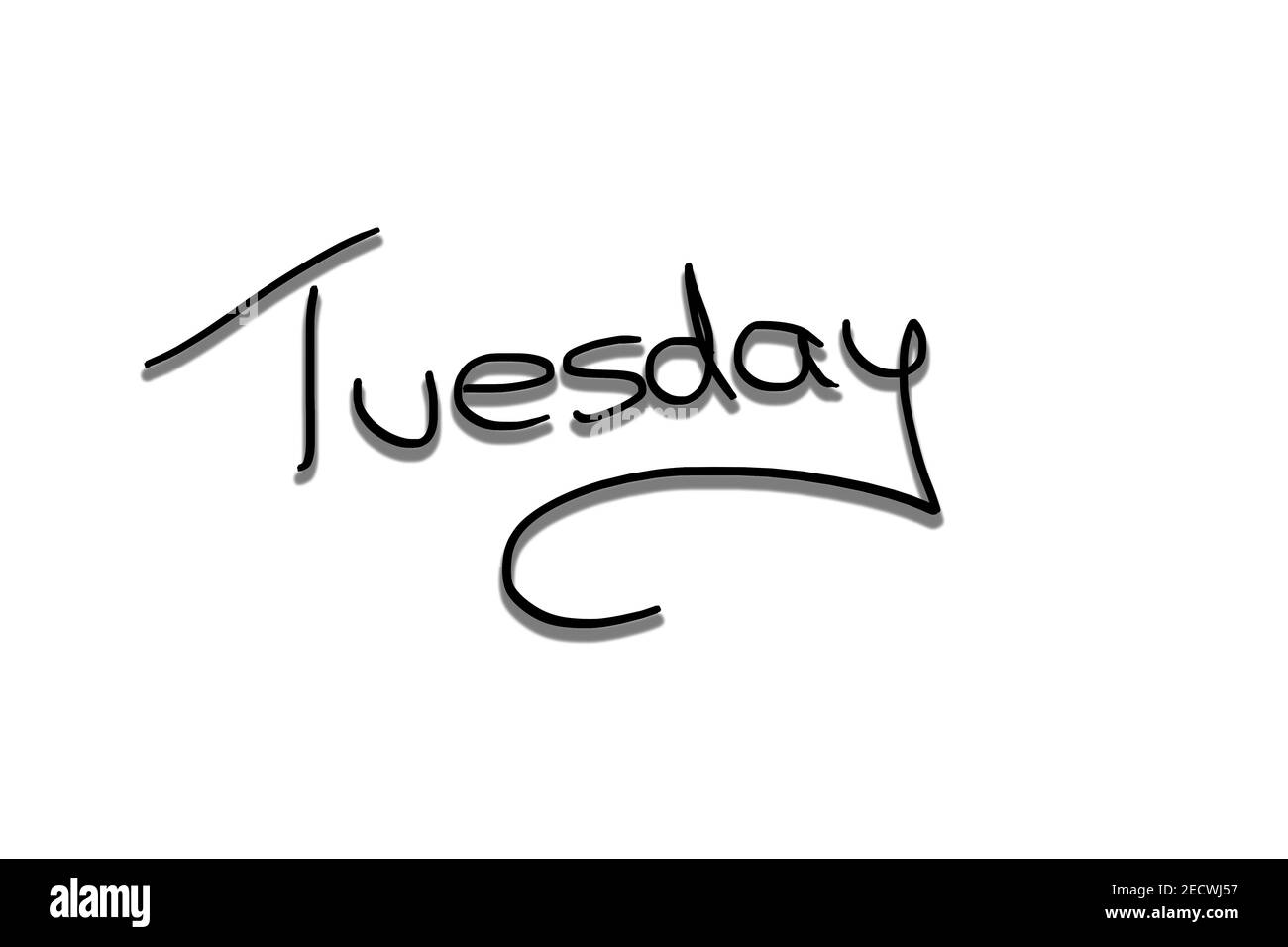 Tuesday, text, week days, hand written, black on transparent background ...