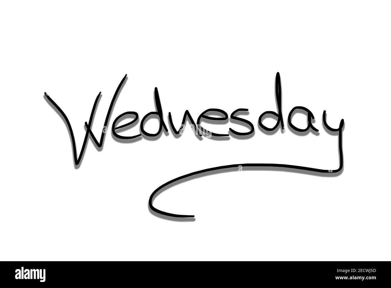 Wednesday, text, week days, hand written, black on transparent ...