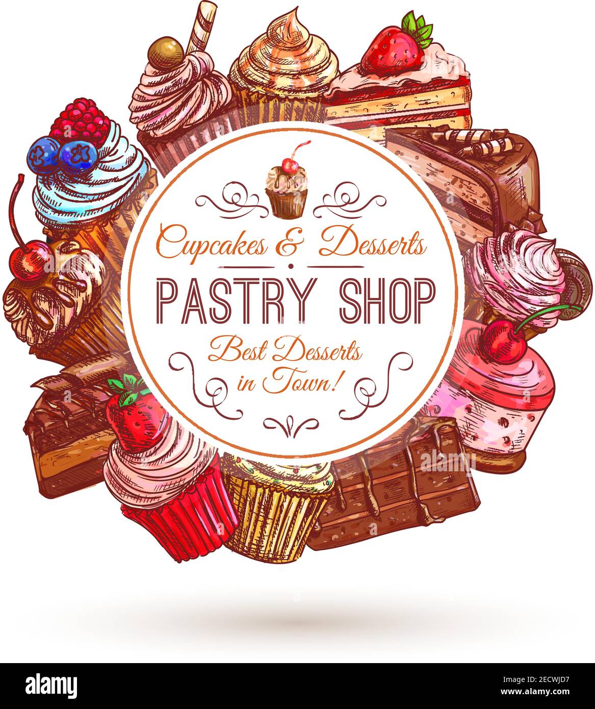 Confectionery shop banner design Cut Out Stock Images & Pictures - Alamy